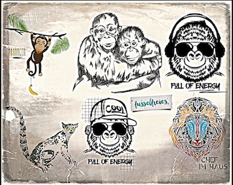 Plotterdatei affe svg dxf - Etsy Österreich