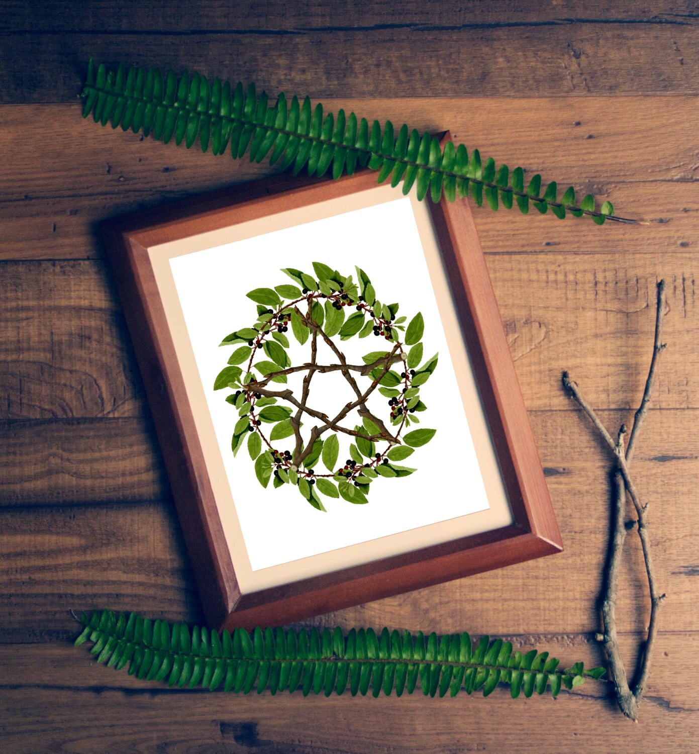 Pentacle Art Print - Wiccan Altar - Pentagram - Altar Tools ...