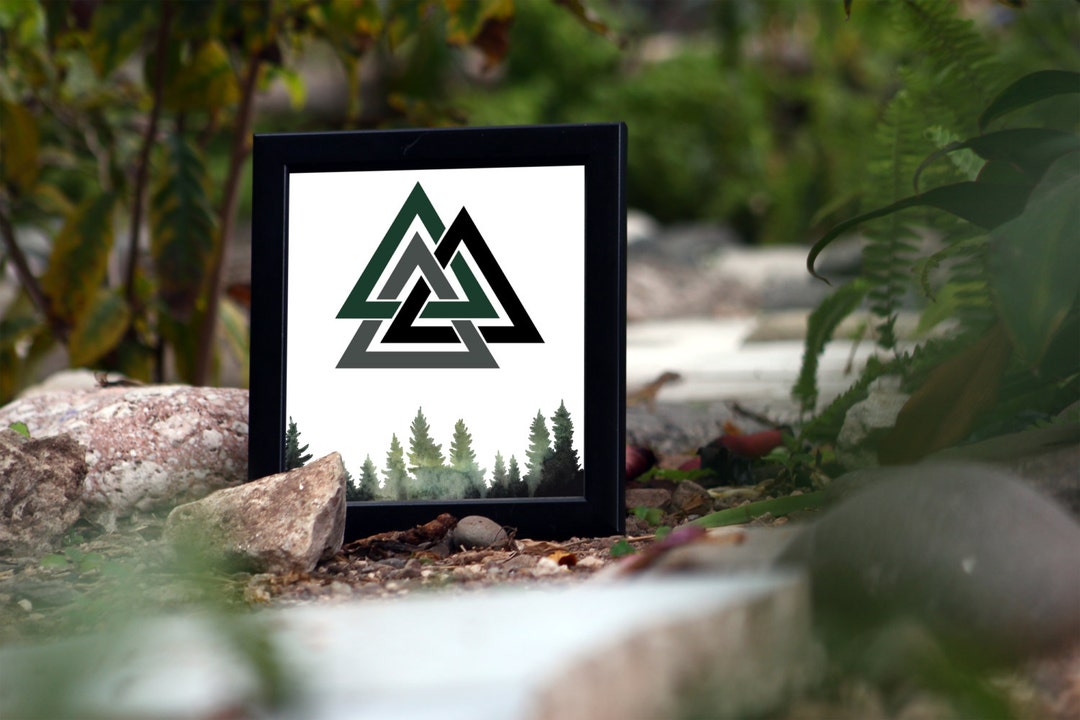 Valknut Symbol - Viking Decor - Norse Art - Odin - Viking Wall Art ...