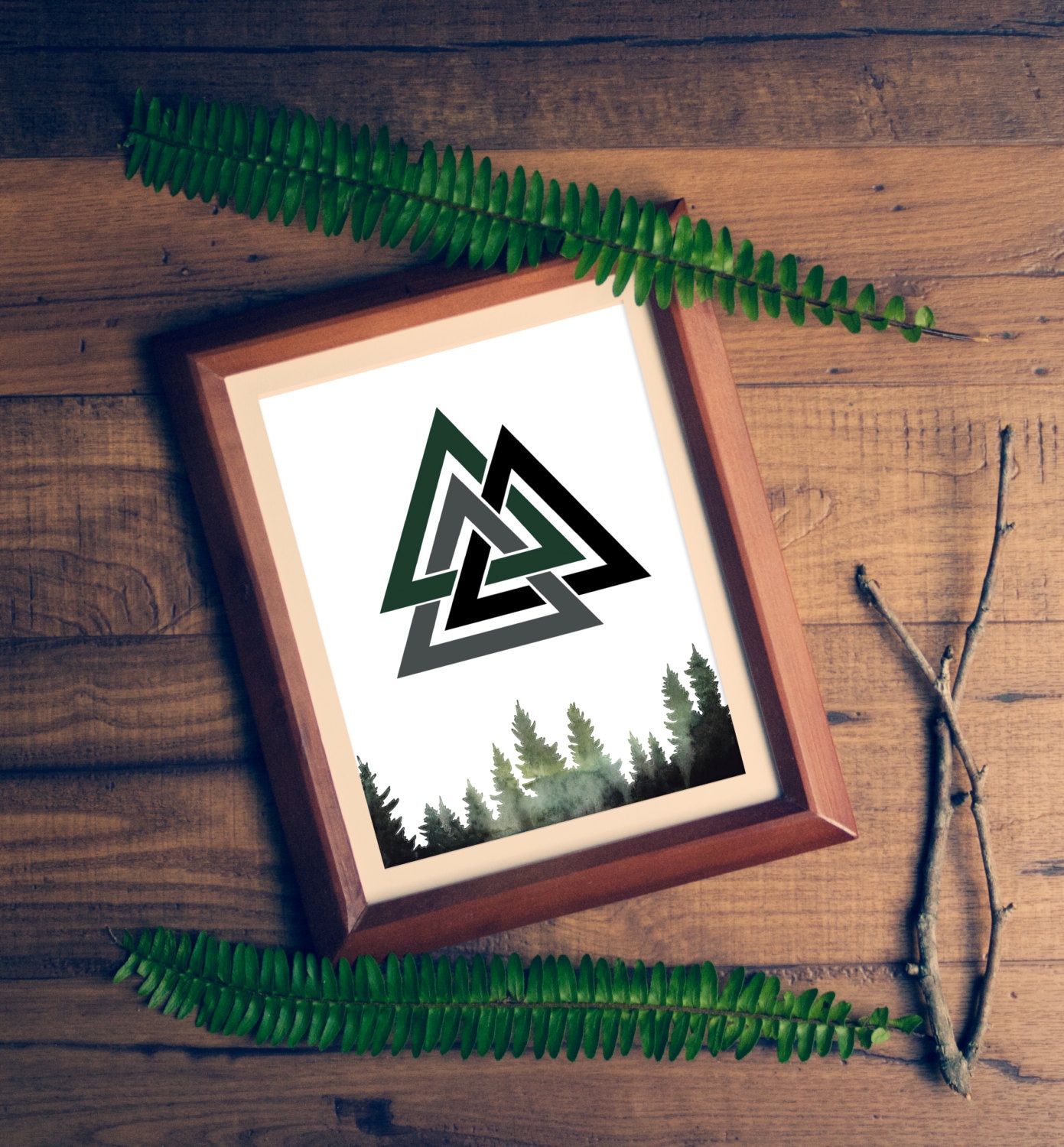 Valknut Symbol - Viking Decor - Norse Art - Odin - Viking Wall Art ...