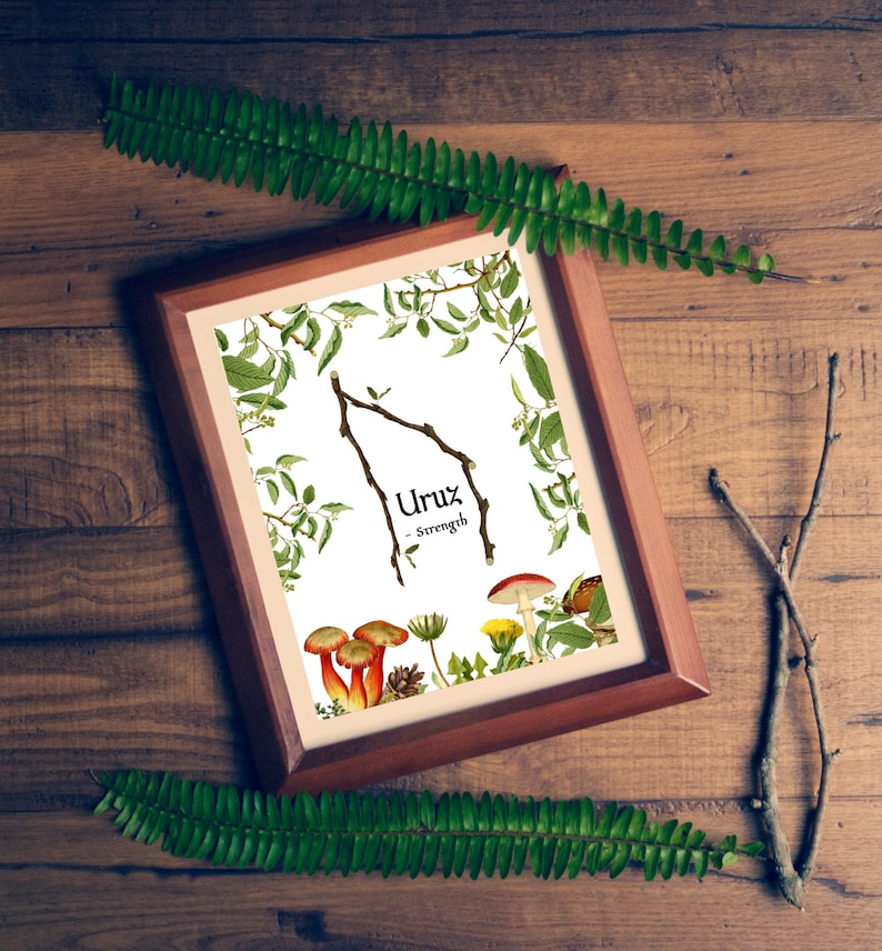 Runes - Uruz - Viking Symbols - Viking Wall Art - Norse Art - Viking ...