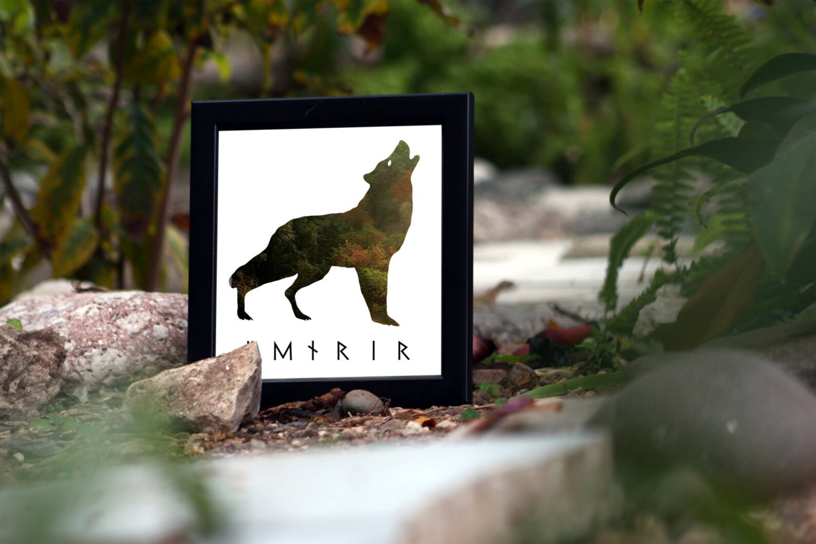 Fenrir Wolf Fenris Viking Decor Runes Wolf Print Viking Wall Art Norse ...