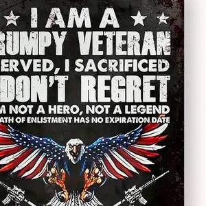 I Am A Grumpy Veteran Tin Sign - 8x12 Inch - Etsy