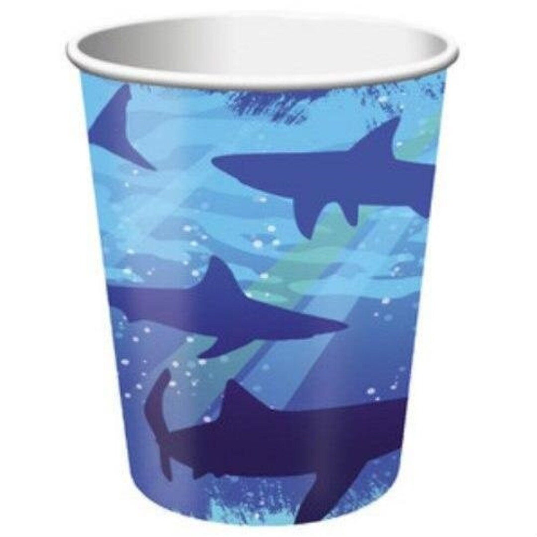 Shark Themed Party Cups (8) - Etsy