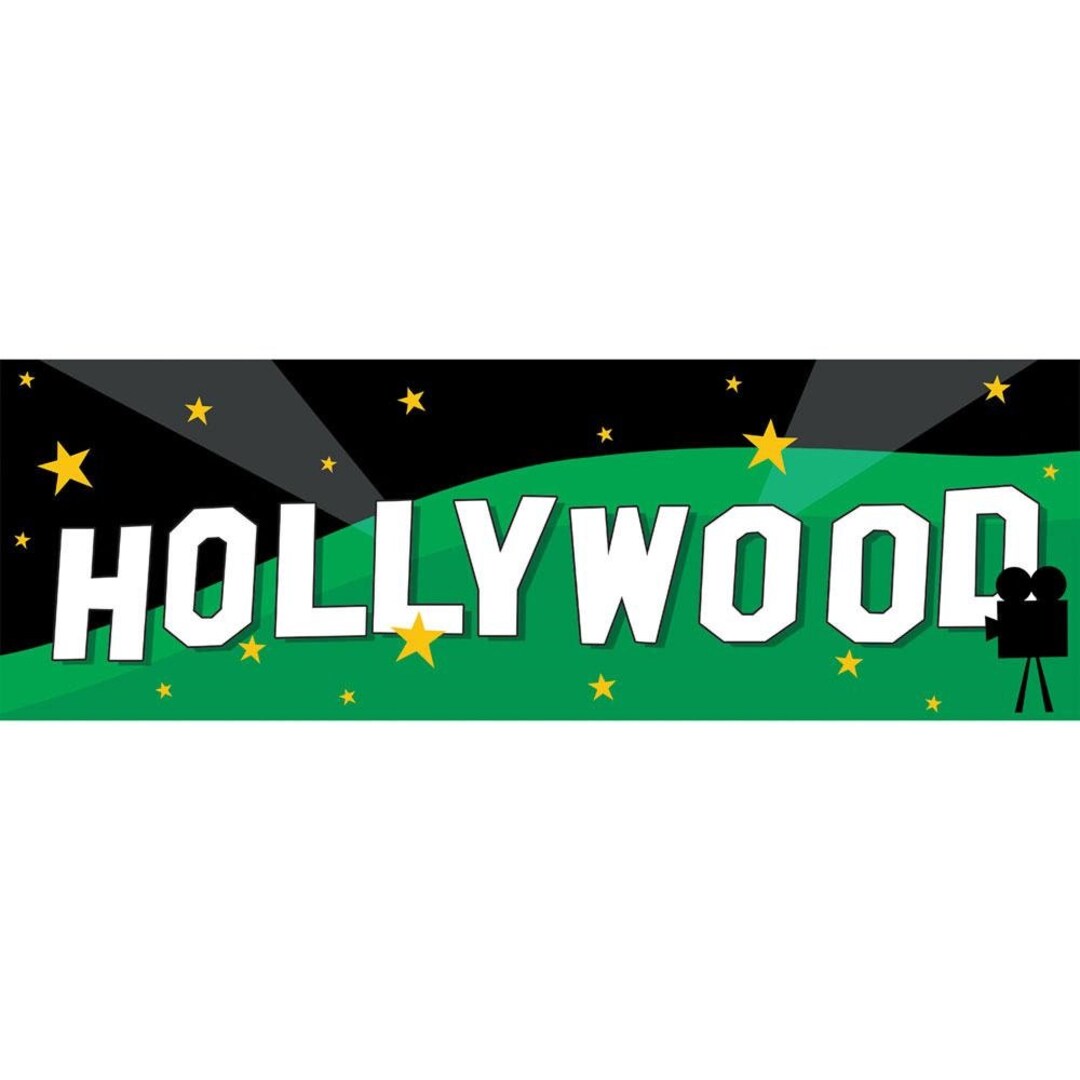 Hollywood Hills Movie Banner - Lights, Camera, Action! - Etsy