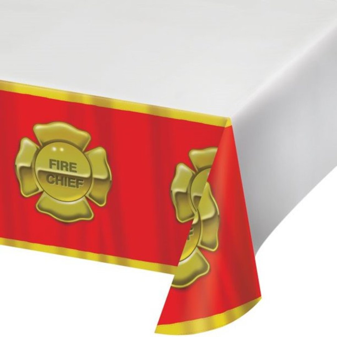 Firefighter Party Table Cover (1) - Etsy