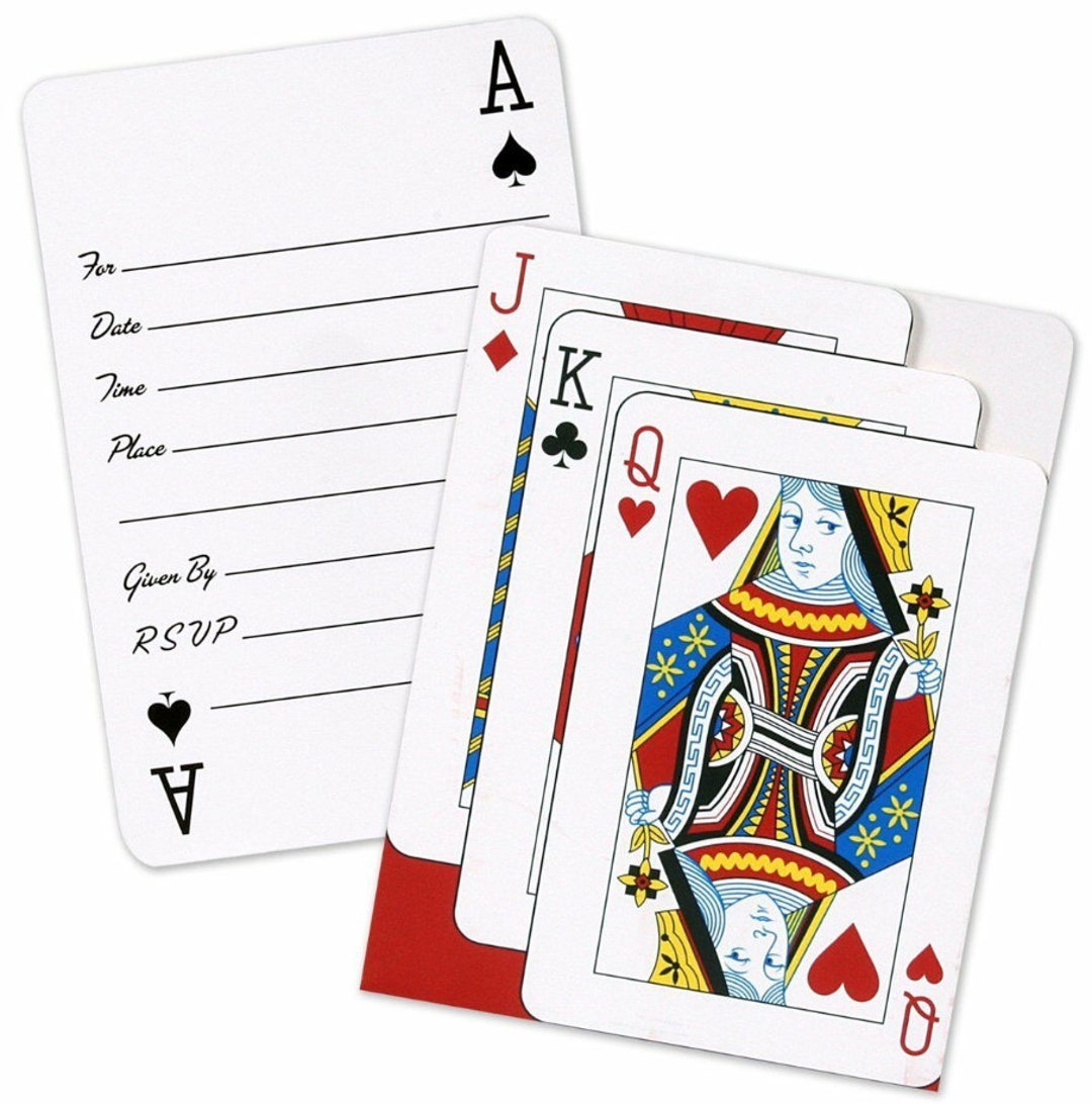 Card Night Party Invitations (8) - Casino / Gamling / Poker/las Vegas ...