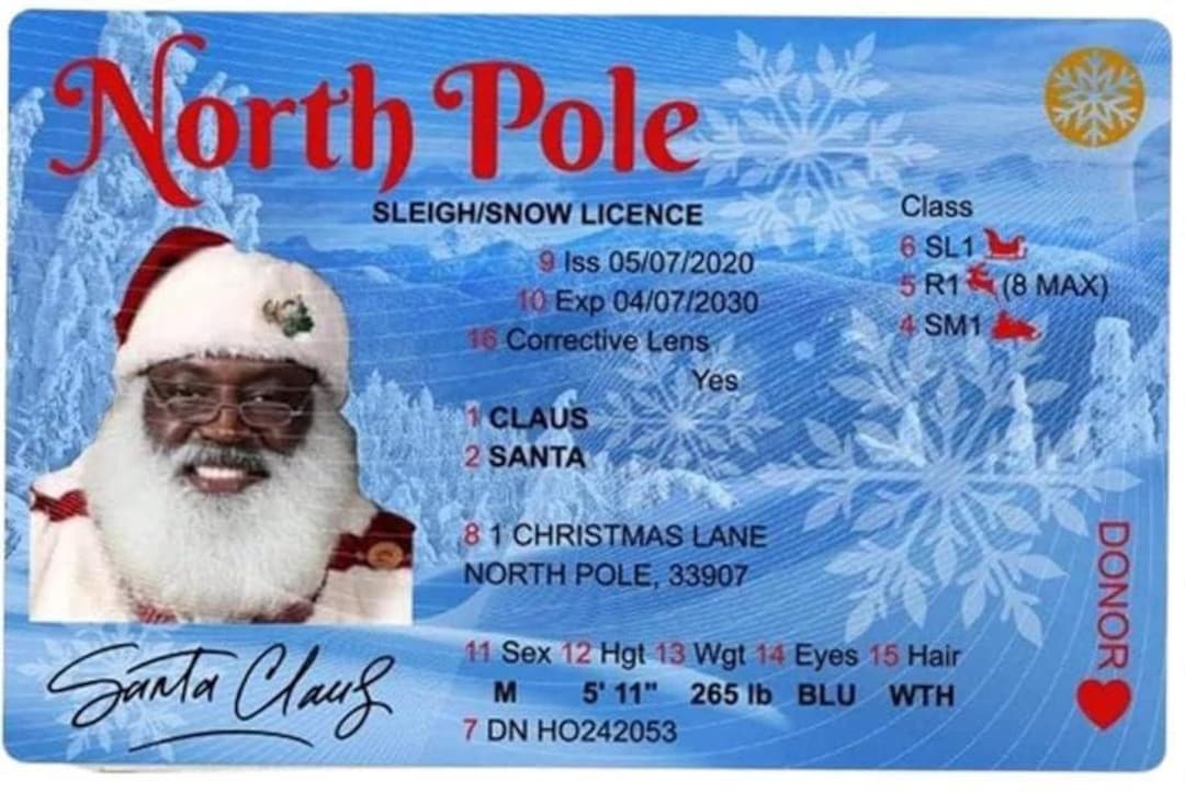 Santa Claus Driver's License - Etsy