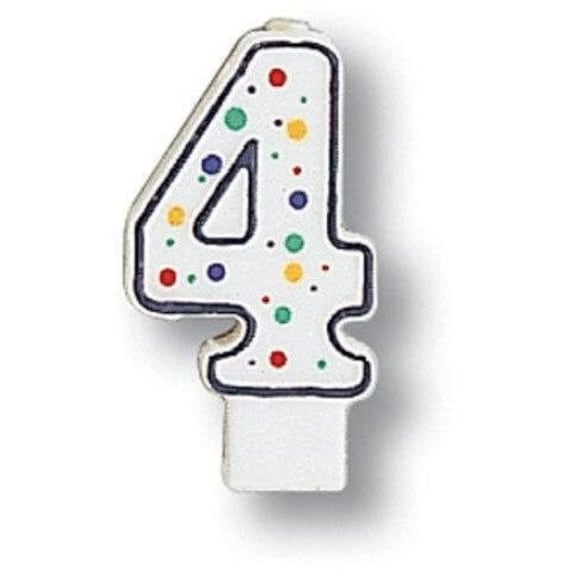 Polka Dot Number 4 Birthday Party Candle - Etsy