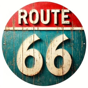 Route 66 Round Tin Sign - 8x8 Inch - Etsy
