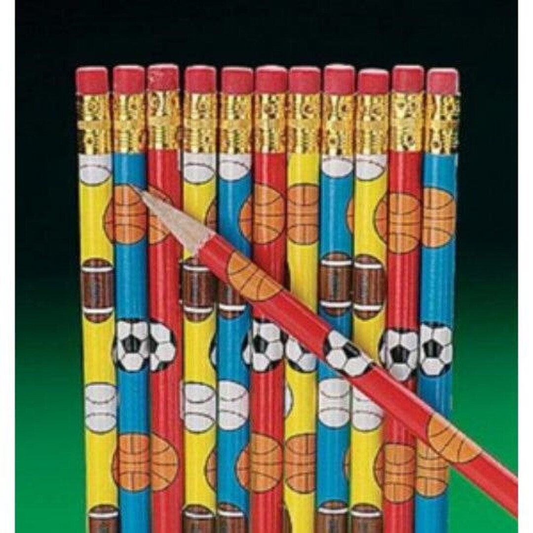 Sports Themed Pencils Party Favors (12) - Etsy