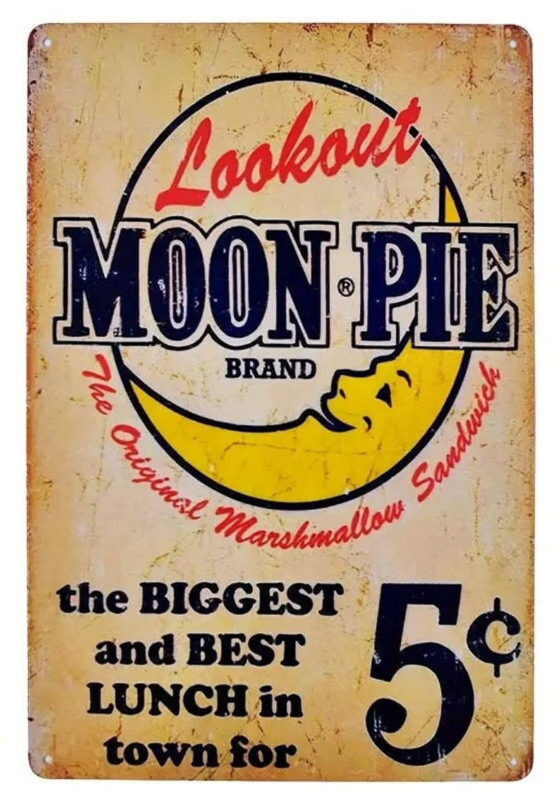 Moon Pie 5 Cents Retro Style Tin Sign 8x12 Inch - Etsy