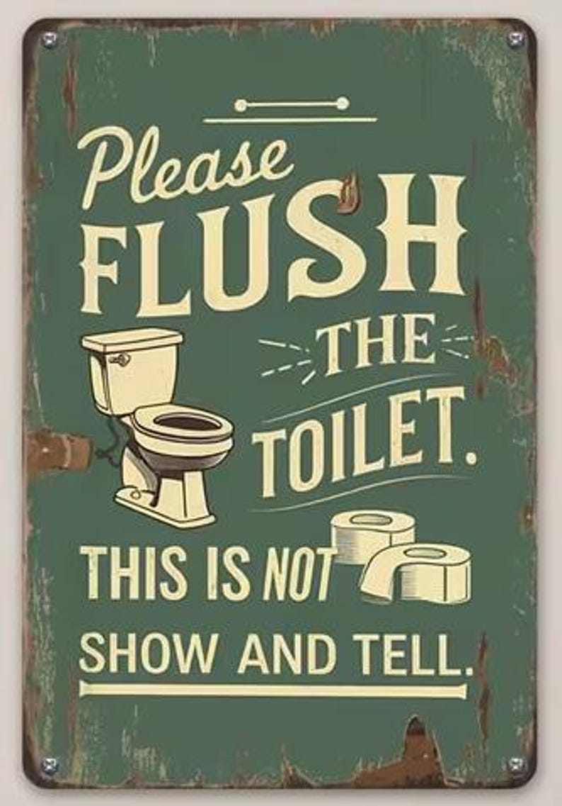 Please Flush the Toilet Metal Sign - 8x12 Inch - Etsy