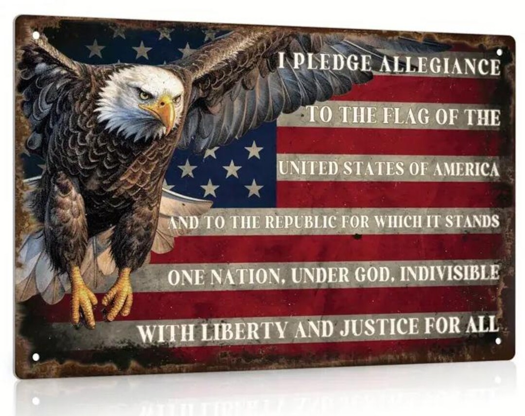 Pledge Allegiance Patriotic Themed Tin Sign - 8x12 Inch - Etsy