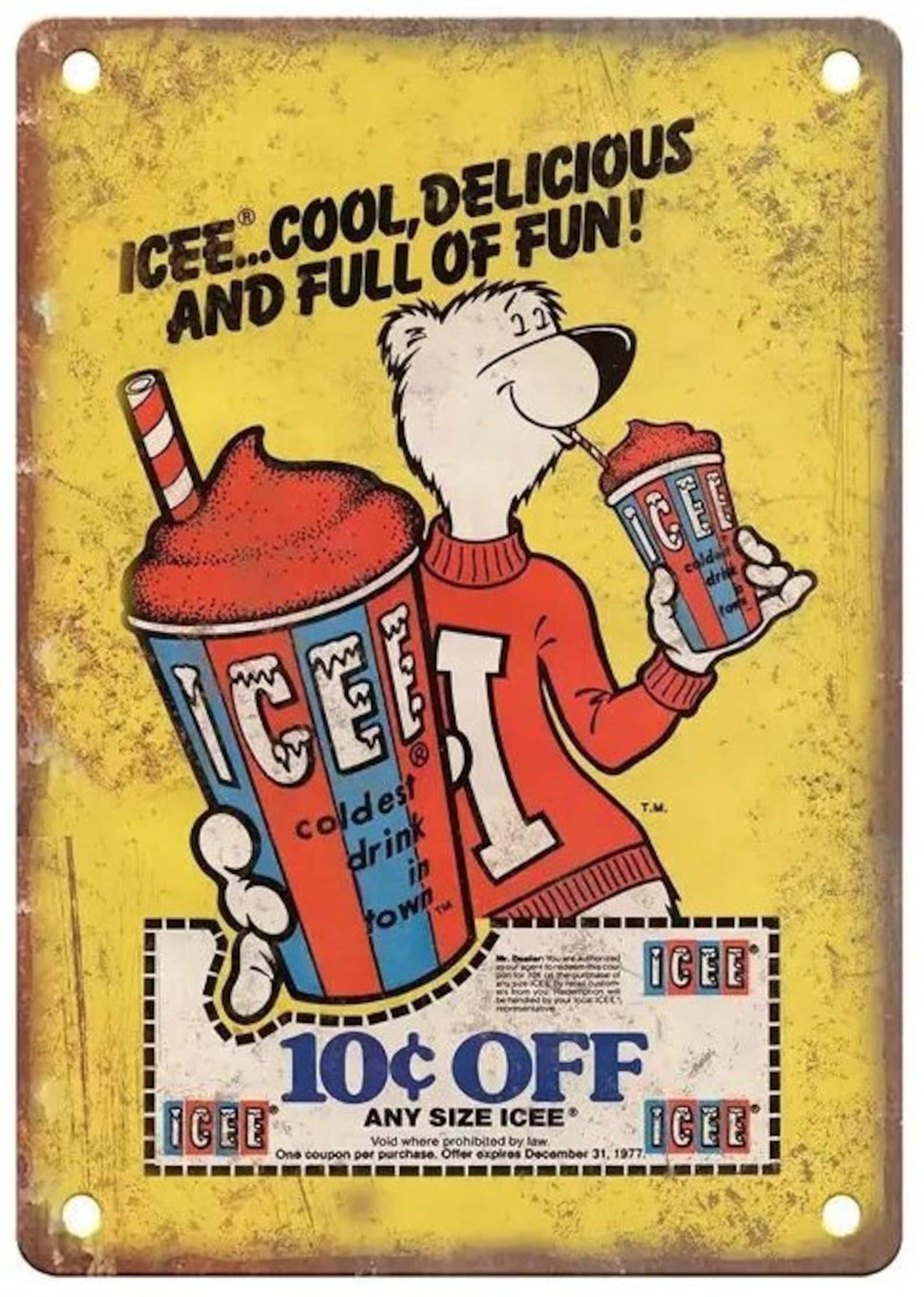 Retro Icee Metal Sign, Vintage Style Metal Wall Decor (8x12 Inch) - Etsy