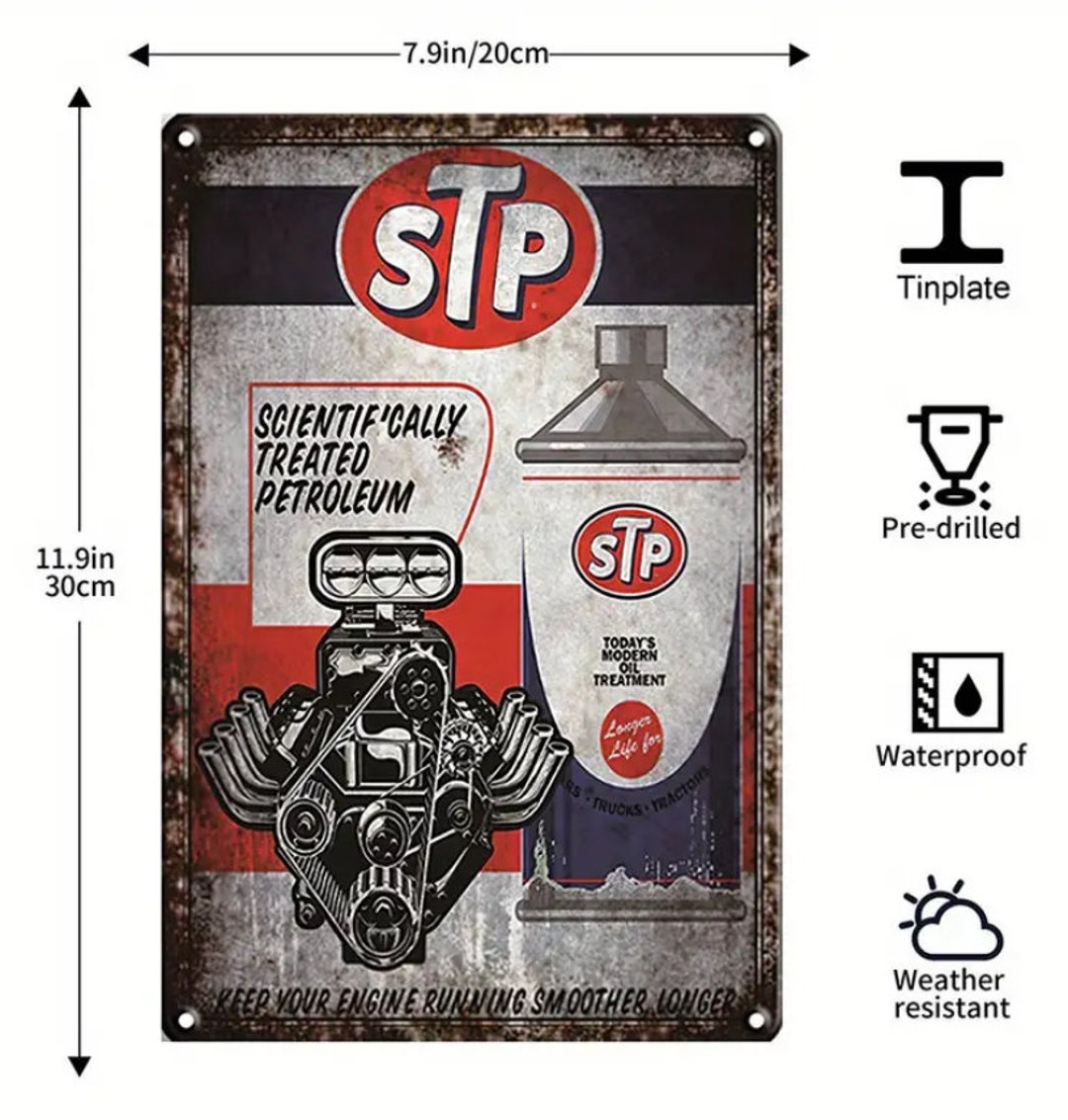 STP Specially Treated Petroleum Gas Station Tin Sign 8x12 Inch - Etsy