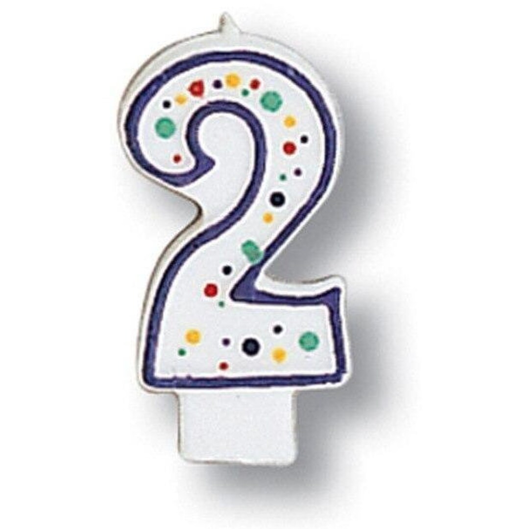 Polka Dot Number 2 Birthday Party Candle - Etsy