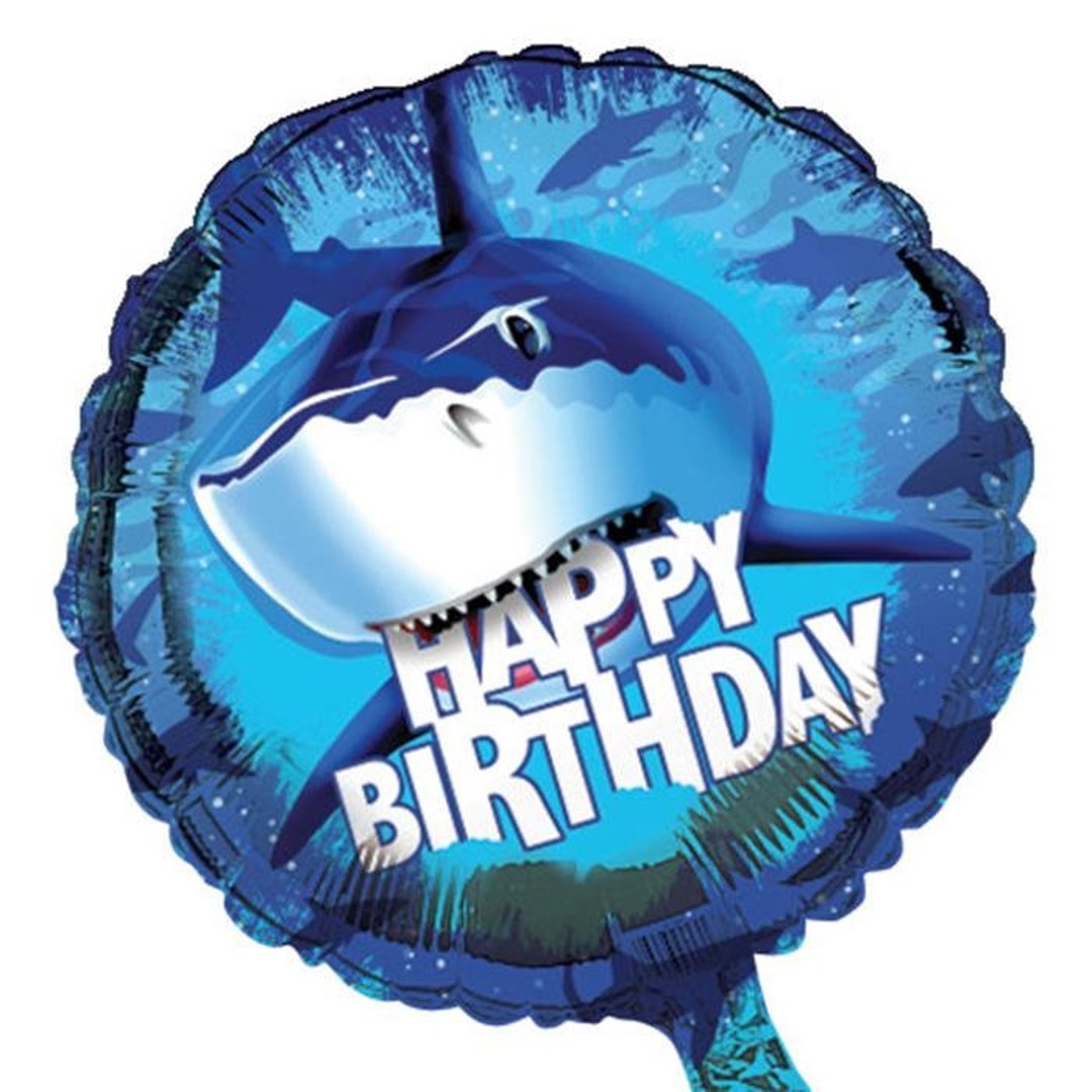 Shark Splash Mylar Balloon - Happy Birthday - Etsy