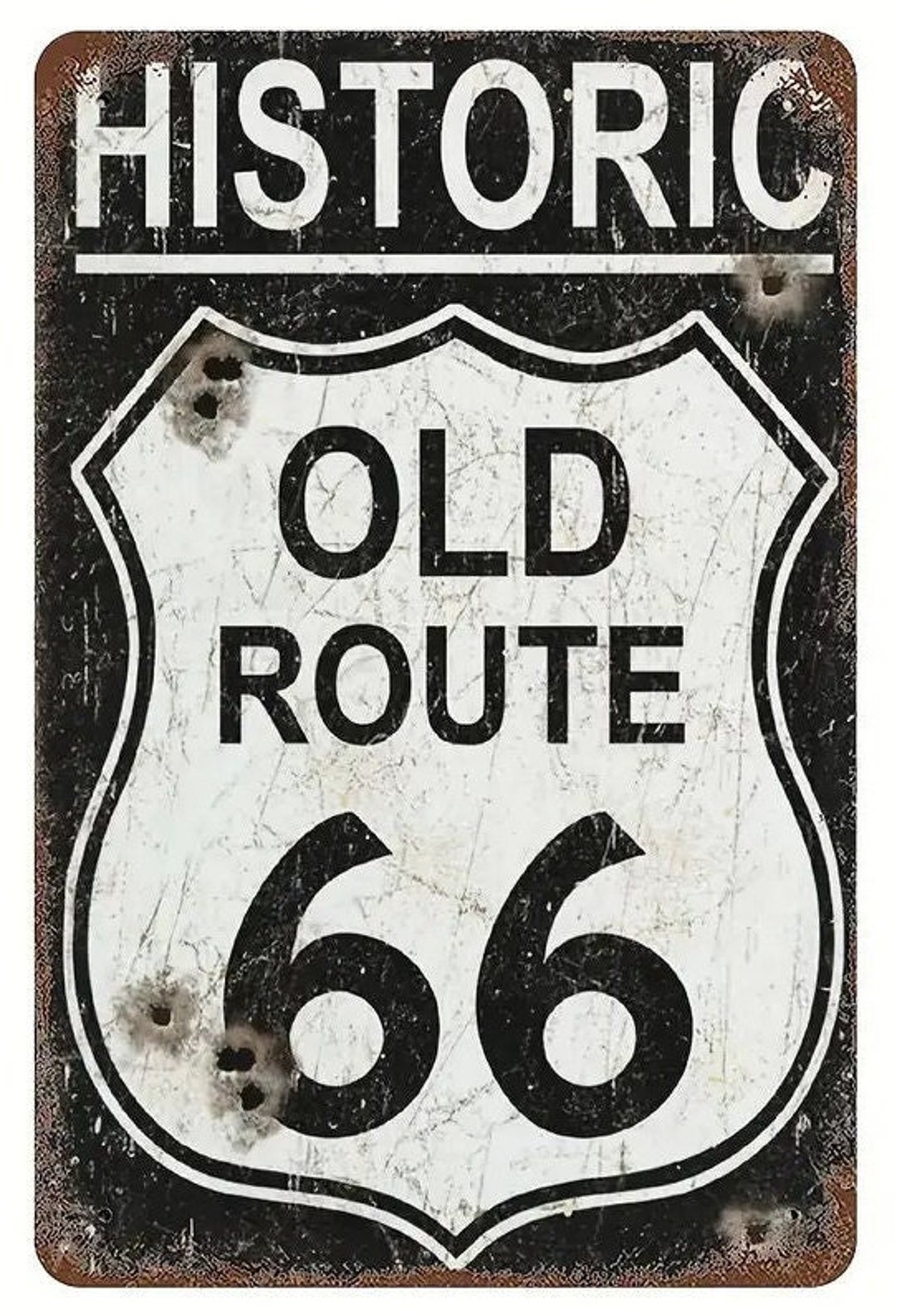 Historic Old Route 66 Vintage Look Retro Tin Sign 8x12 Inch - Etsy