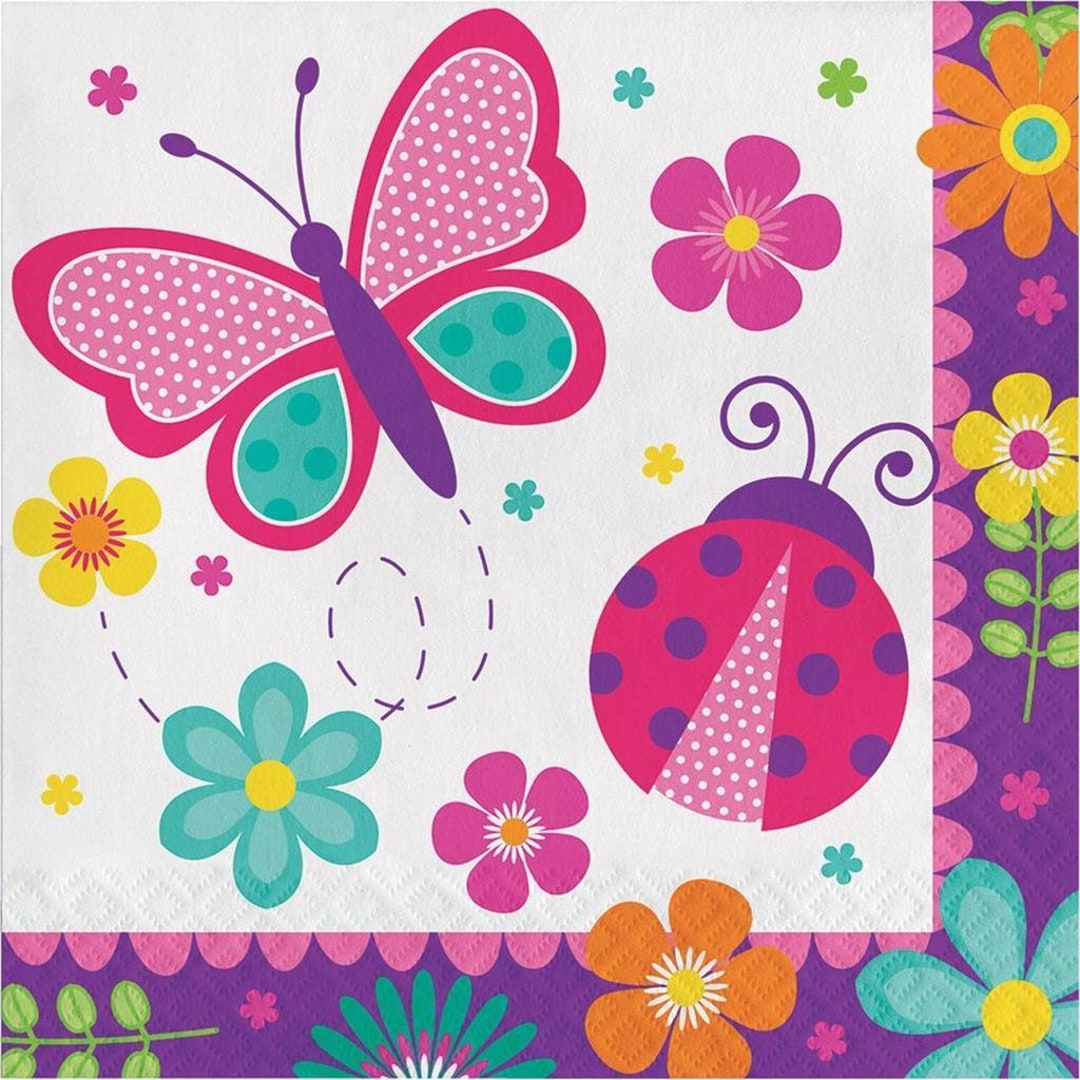 Butterfly Garden Party Lunch Napkins (16) - Etsy