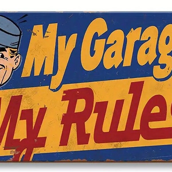 Vintage Tin Garage Signs - Etsy