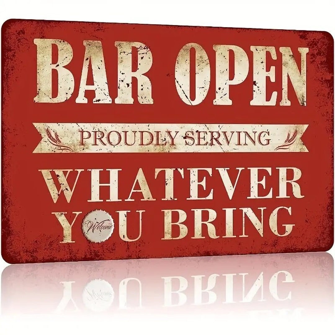 Bar Open Wood Sign - Reproduction Retro Vintage Wood Sign - 6x8 Inch - Etsy