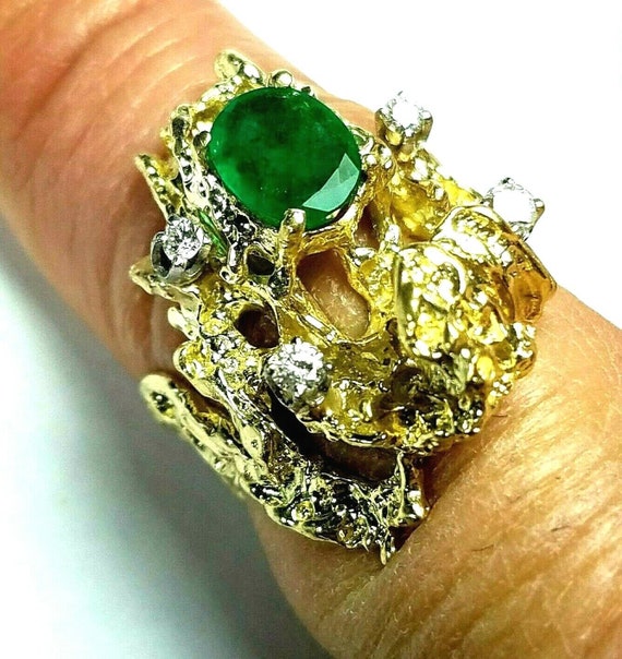 2.84ct Emerald Cut Emerald and Diamond Ring. Handcraf… - Gem