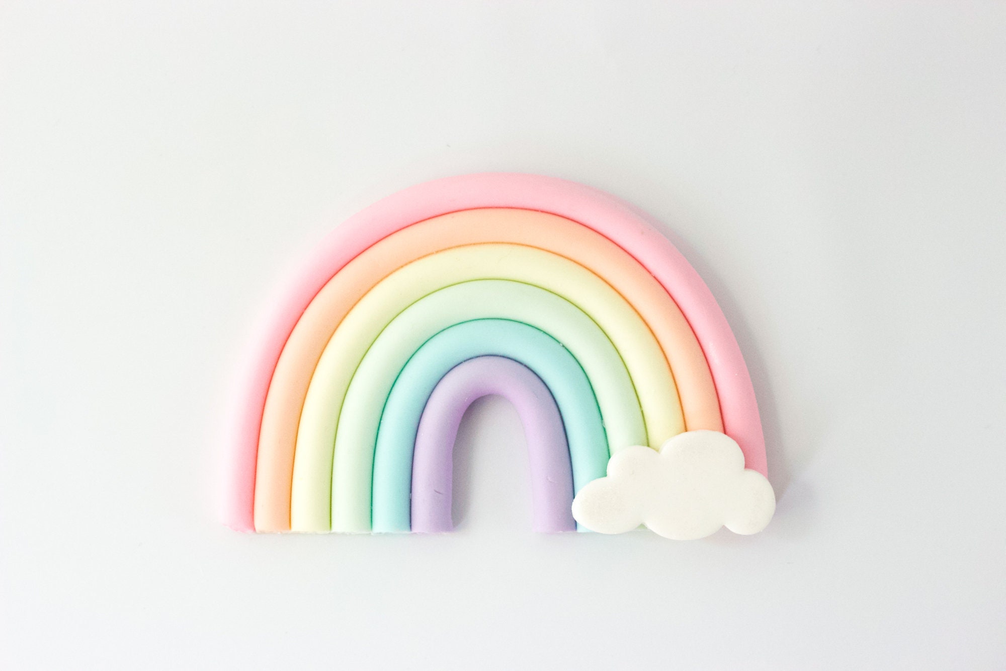 Pastel Rainbow Fondant Cake Topper | Etsy