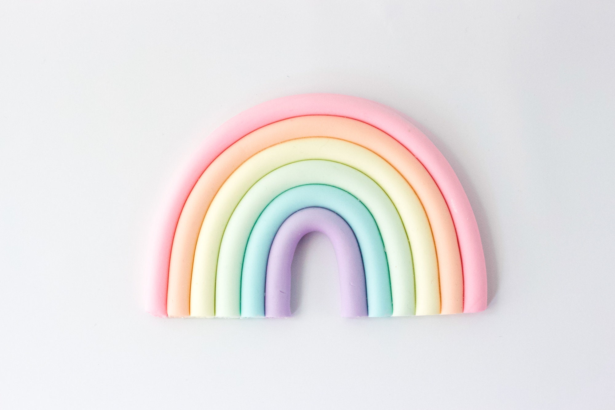 Pastel Rainbow Fondant Cake Topper | Etsy