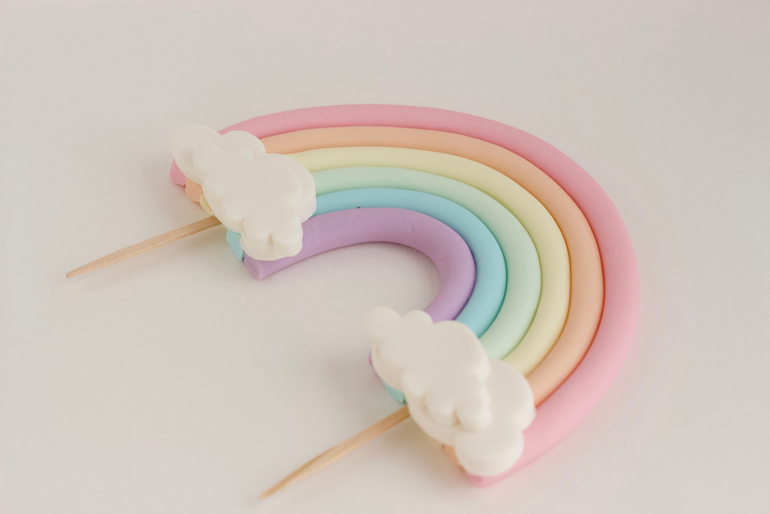 Pastel Rainbow Fondant Cake Topper | Etsy