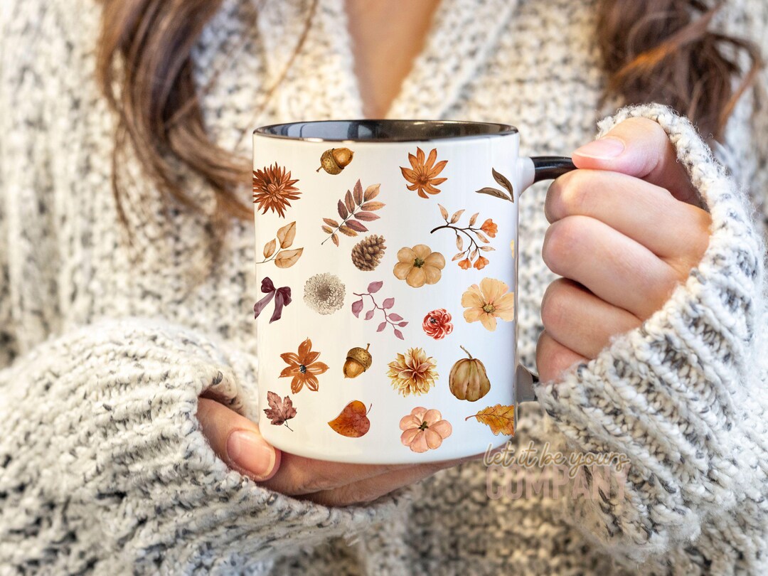 Autumn Vibes Pumpkin Coffee Mug Cute Fall Cup for Coffee Lovers Fall ...