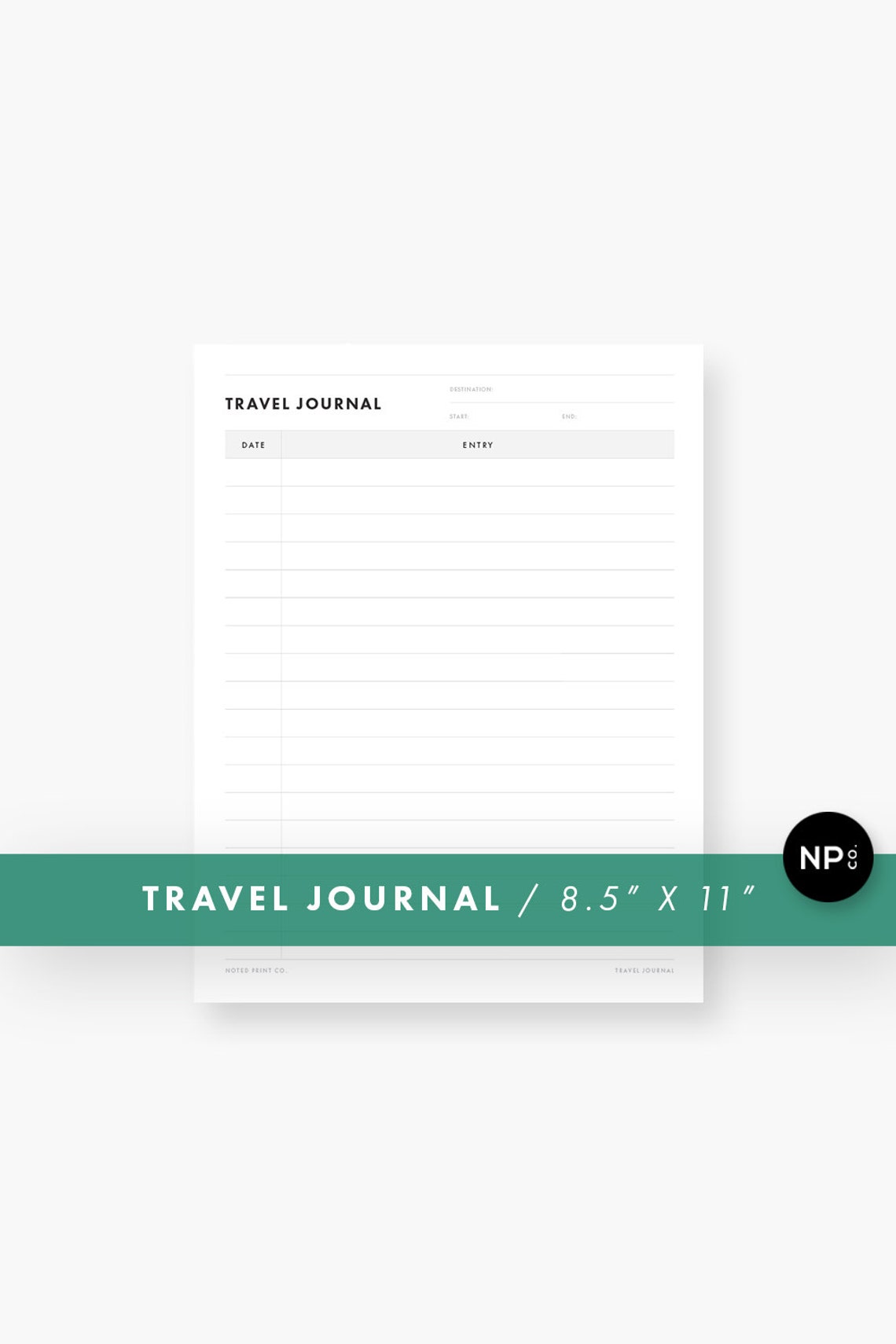 Printable Travel Journal PDF / Minimalist Vacation Diary Instant ...