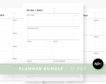 Printable Planner Bundle Daily Weekly Monthly and Yearly | Etsy