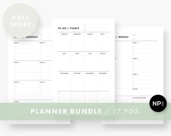 Minimalist Planner Bundle Printable PDF Instant Download | Etsy