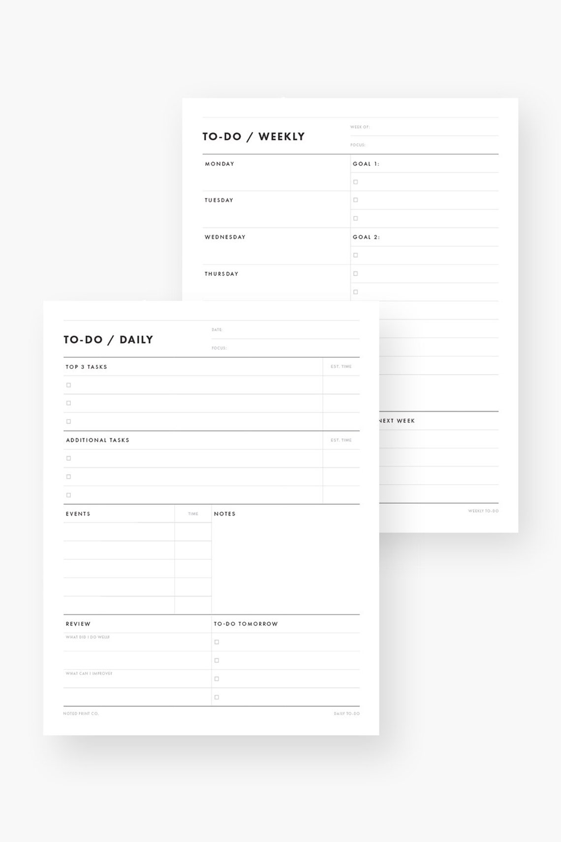 Minimalist Planner Bundle Printable PDF Instant Download - Etsy