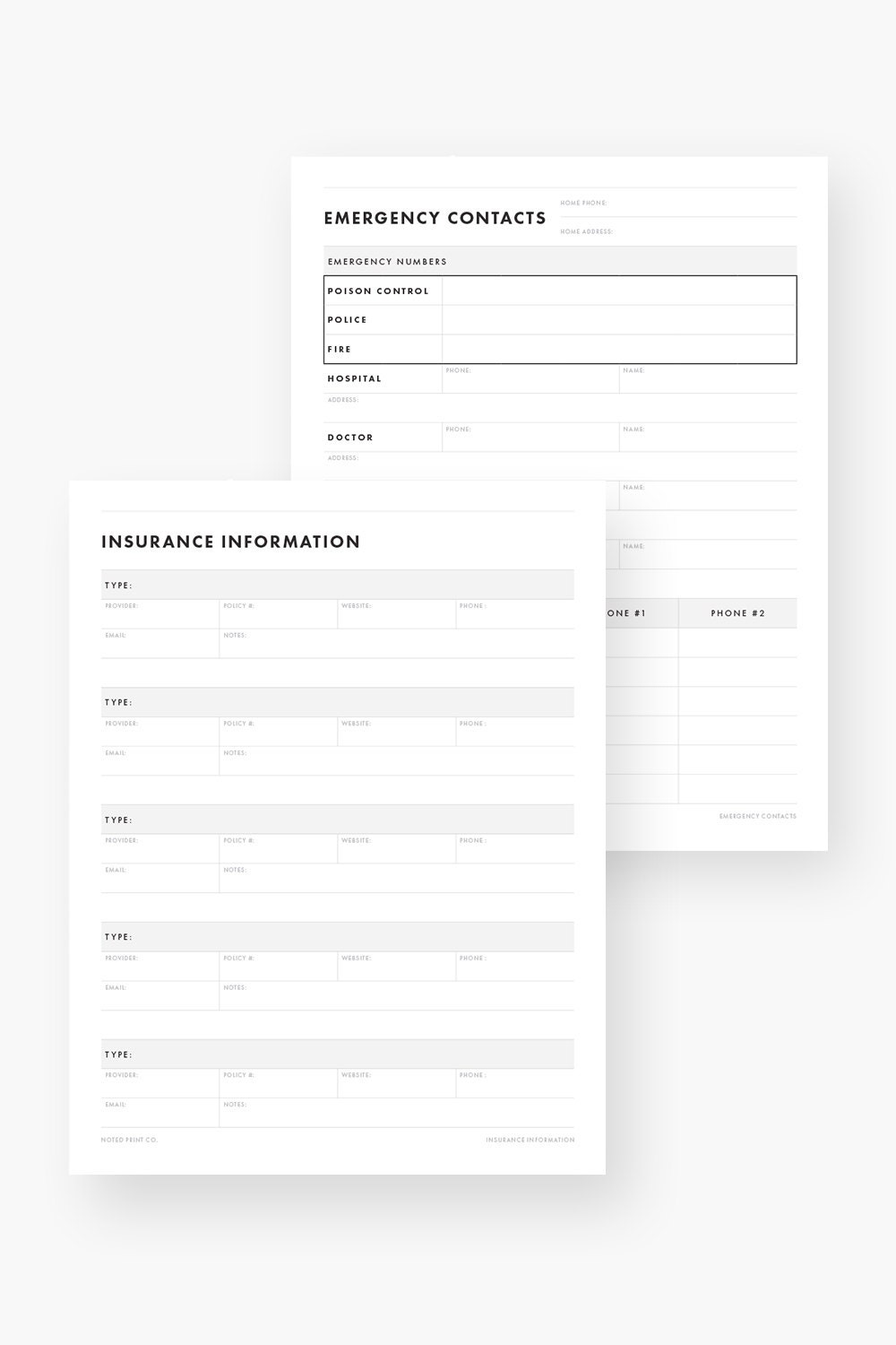 Printable Home Information Bundle PDF / Pet, Family, Emergency ...