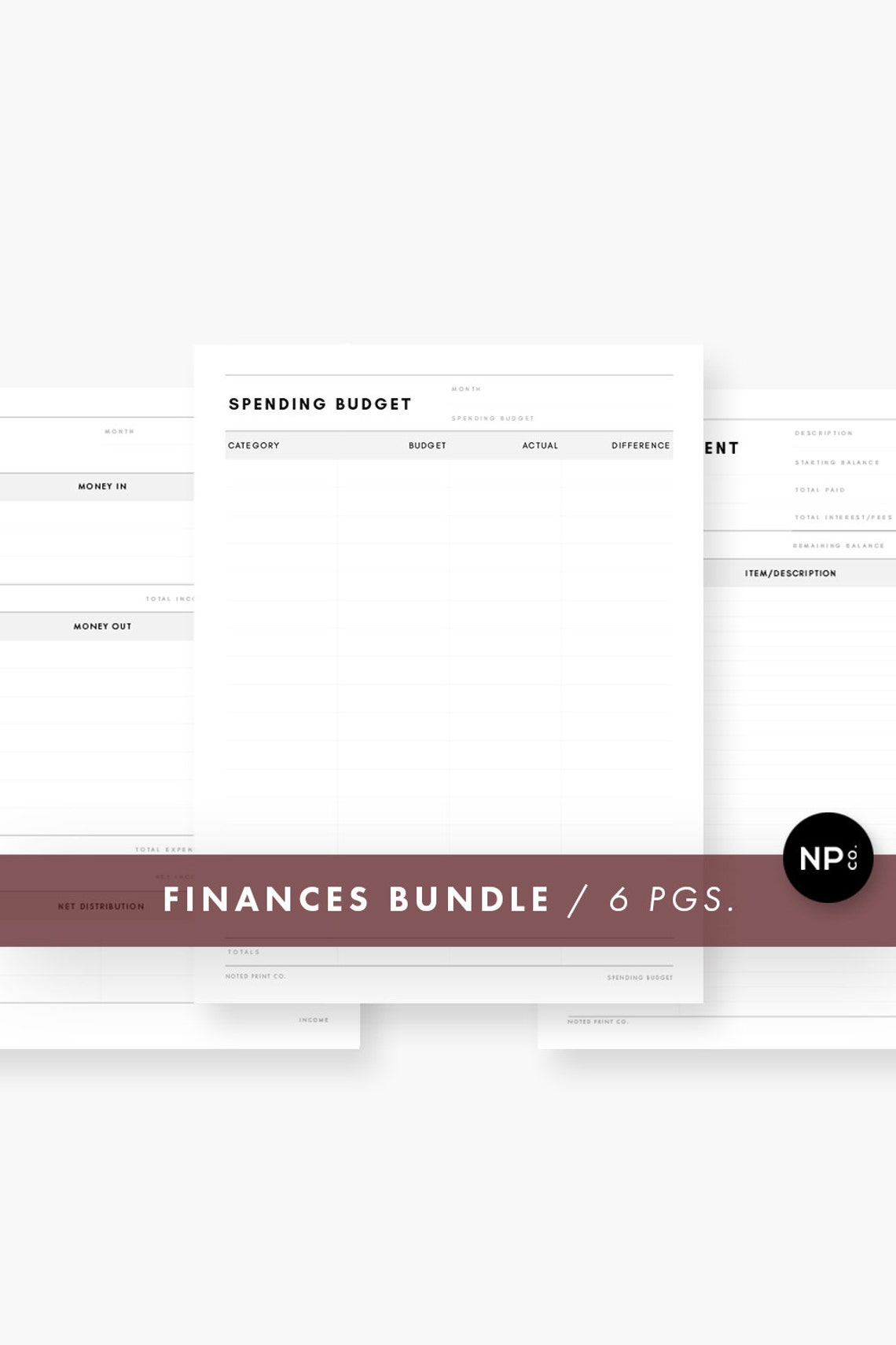 Printable Financial Planner Spending Tracker Budget - Etsy