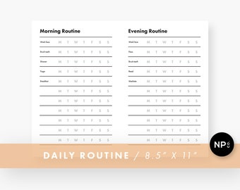 Daily Routine Tracker Printable & Editable PDF Weekly Habit Tracker ...
