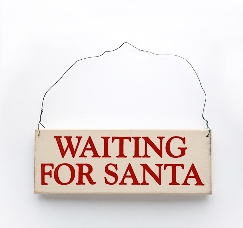 Waiting for Santa Classic Holiday Decor. Small Wooden Sign - Etsy