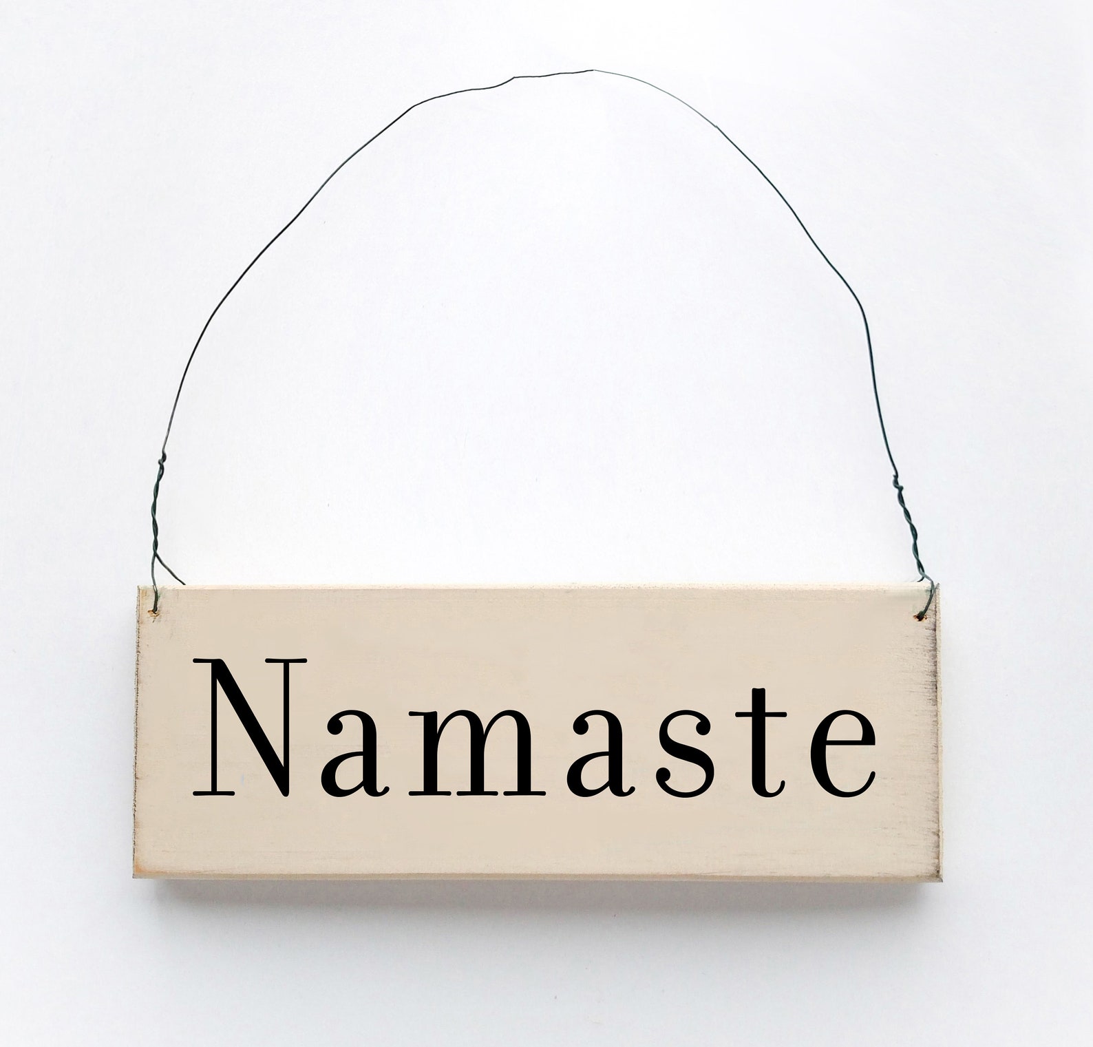 Namaste Sign Hanging Wooden Sign on Wire for Yoga Studio | Etsy