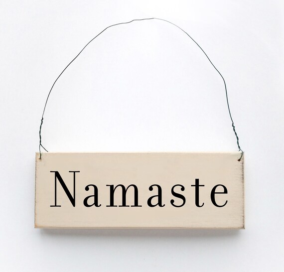 Namaste Sign Hanging Wooden Sign on Wire for Yoga Studio | Etsy