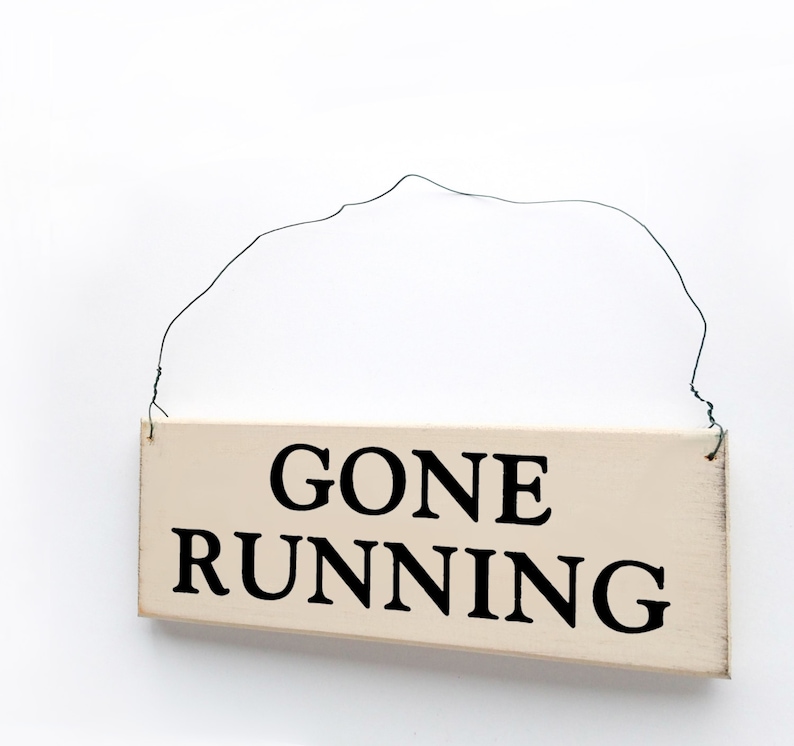 Wood Sign Saying: Gone Running - Etsy