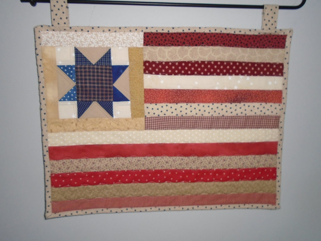 American Flag Wall Hanging, Rustic Flag, Primitive, Folk Art Flag ...