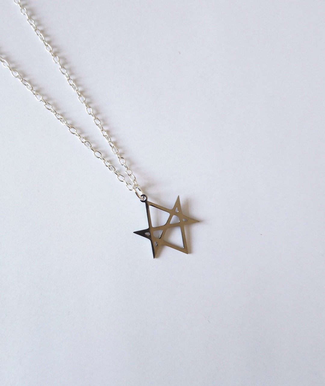 Stainless Steel Unicursal Hexagram Crowley Thelema Sigil With Silver ...