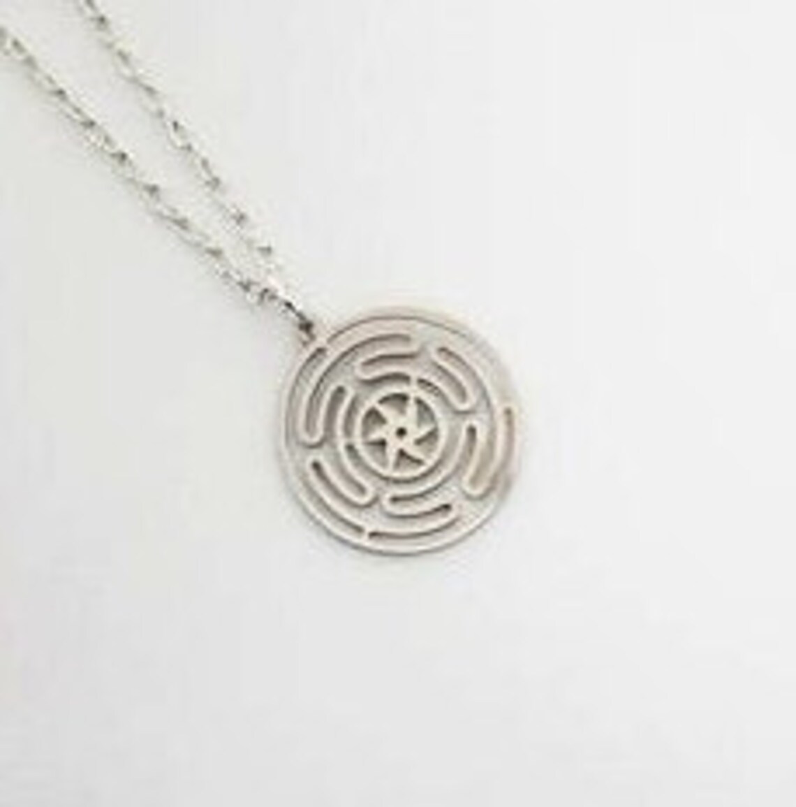 Stainless Steel Wheel of Hecate Symbol With a Silver Plated 18 Inch ...