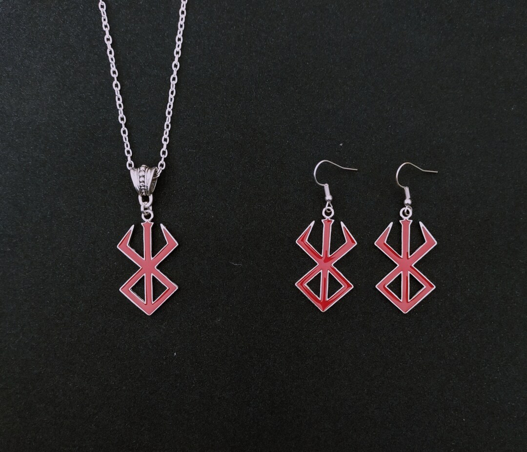Berserker Rune Red Enamel Pendant Necklace or Earrings. Brand of ...
