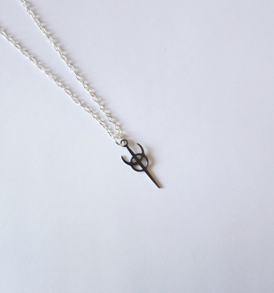 Stainless Steel Clavicula Nox Symbol With Silver Plated Necklace. 18 ...