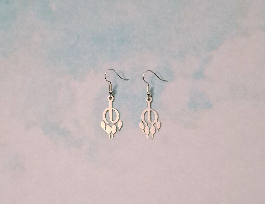Furry Symbol Phipaw Stainless Steel Earrings With Silver Plated Hooks ...