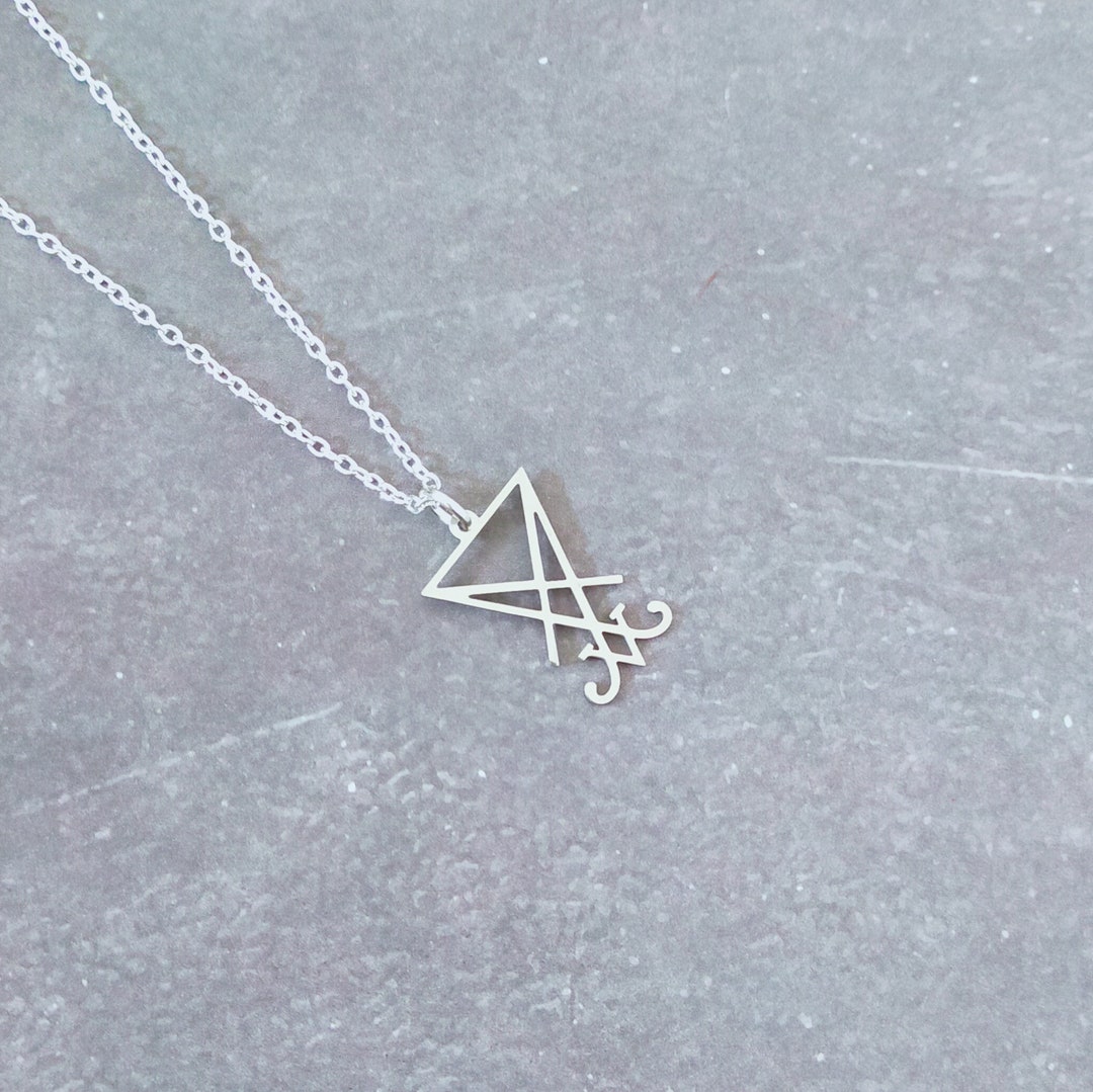 Stainless Steel Sigil of Lucifer Symbol With Silver Plated Pendant ...