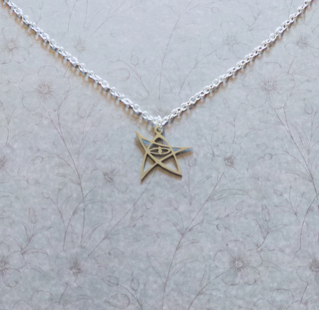 Cthulhu Mythos Elder Sign Symbol Stainless Steel Pendant With a Silver ...